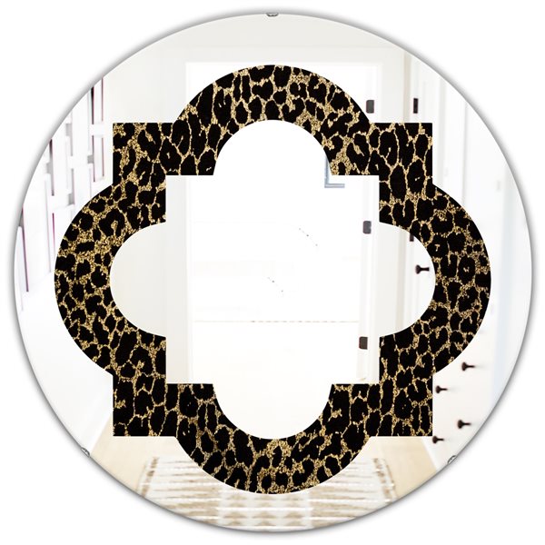 Designart 24-in Leopard Fur Safari V Modern Round Wall Mirror MIR24313 ...