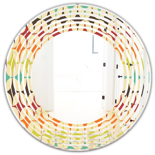 Designart Abstract Retro Geometric Pattern V 24-in x 24-in Modern ...