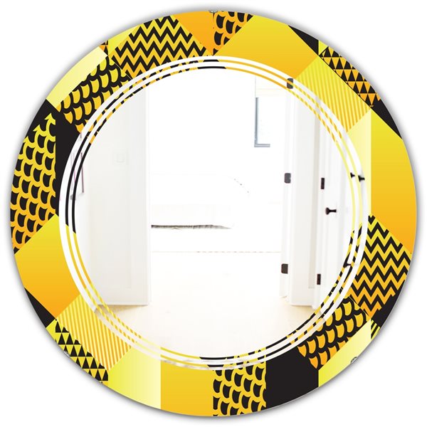 Designart Retro Hexagon Pattern II 24-in x 24-in Modern Wall Mirror ...