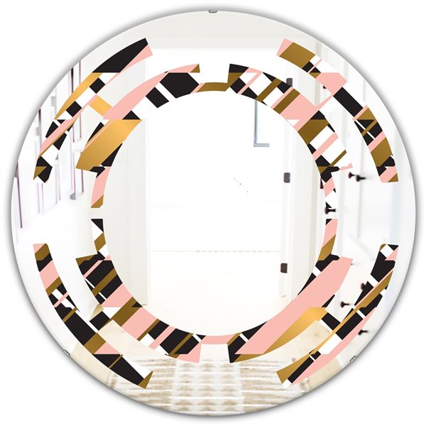 Designart Gold Checkered Pattern II 24-in x 24-in Modern Mirror ...