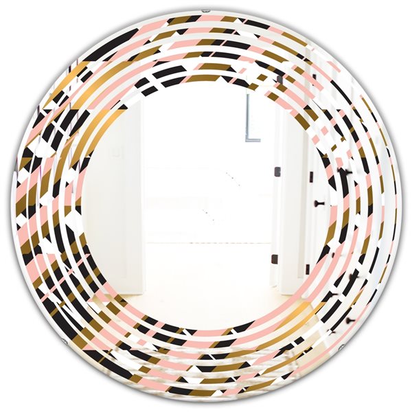Designart Gold Checkered Pattern II 24-in Modern Mirror MIR24251-C2-C24 ...
