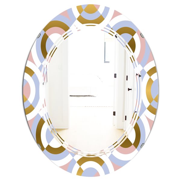 Designart Circular Geometric Shapes Pattern 35.4-in x 23.7-in Polished ...