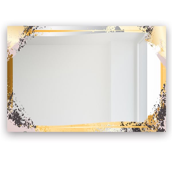 Designart Gold and Pink Frame 23.7-in x 31.5-in Rectangle Multicolour ...