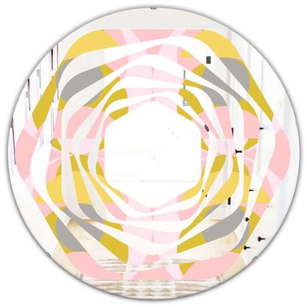 Designart Retro Pastel Circular Pattern IV 24-in L x 24-in W Polished ...