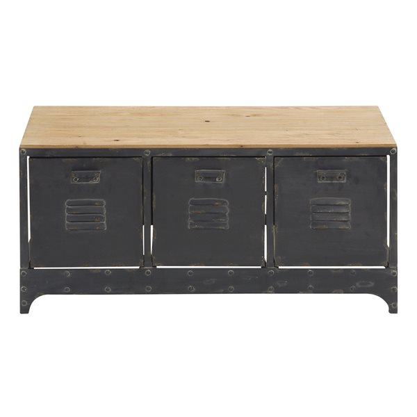 Grayson Lane Industrial Black Storage Bench 363125 | RONA