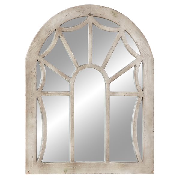 Grayson Lane 44-in L X 36-in W Vintage Arch Cream Framed Wall Mirror ...