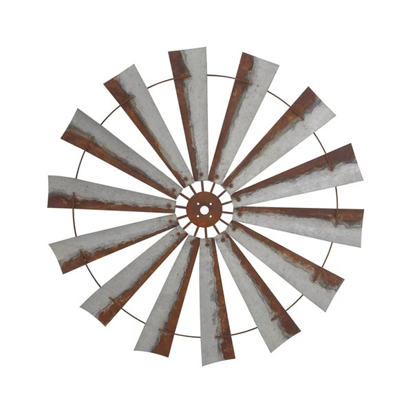 Grayson Lane 48-in H x 48-in W Grey Metal Farmhouse/Rustic Wall Accent ...