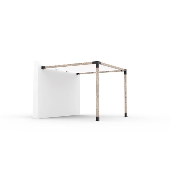 Toja Grid 10-ft x 10-ft Attached Pergola Kit for 4 x 4 Wood - White ...