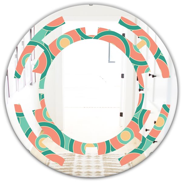 Designart 24-in x 24-in Retro Circular Pattern VI Round Wall Mirror ...