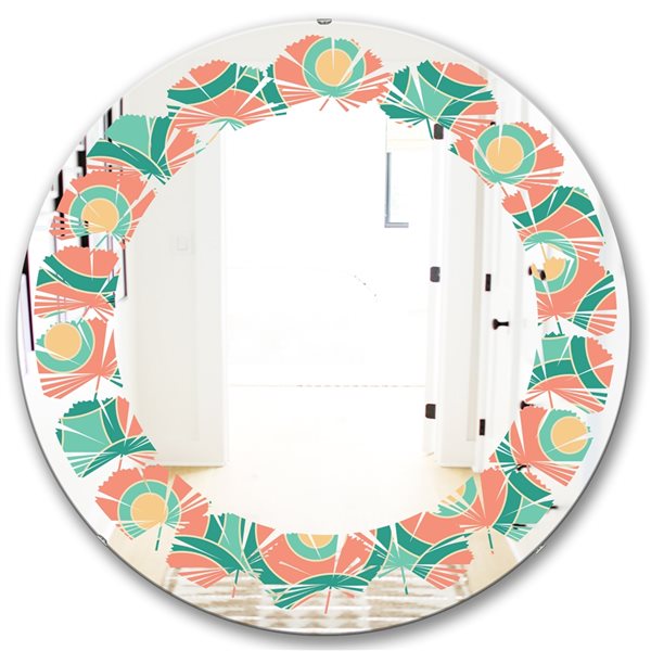 Designart 24-in x 24-in Retro Circular Pattern VI Modern Round Mirror ...
