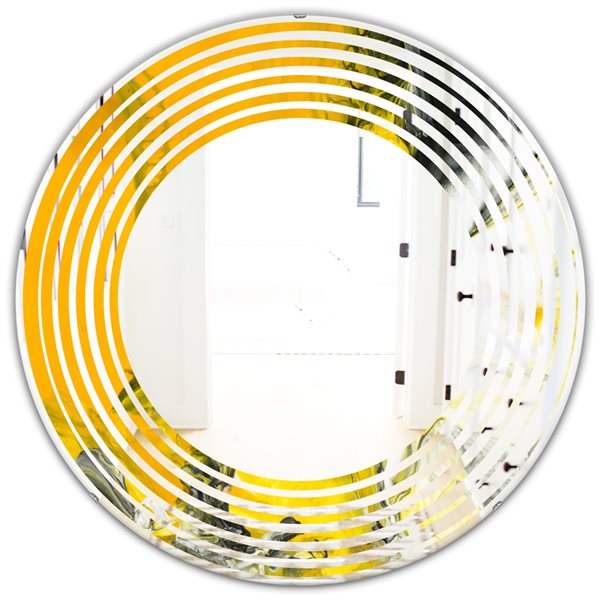 Designart 24-in Marbled Yellow 6 Round Mirror MIR19166-C2-C24 | RONA