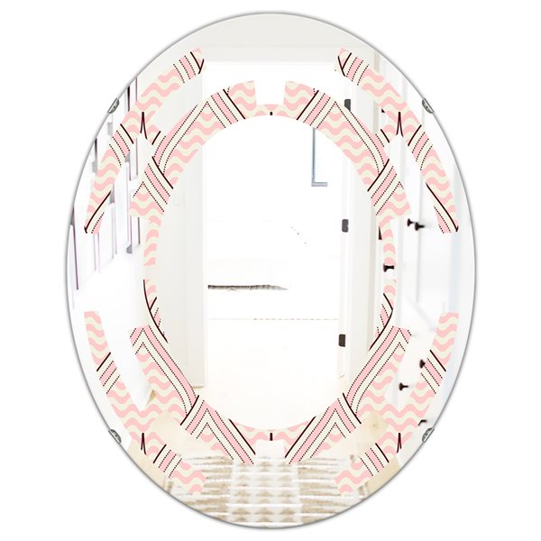 Designart Oval Polished 35.4-in L x 23.7-in W Retro Ornament with ...