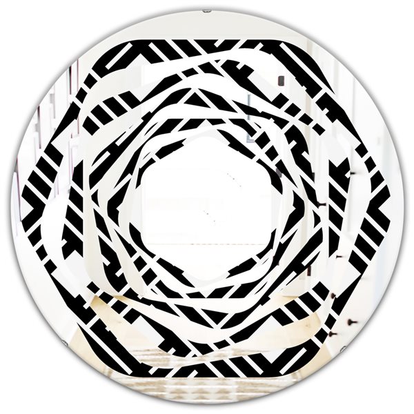 Designart 24-in x 24-in Monochrome Geometric Pattern II Modern Wall ...