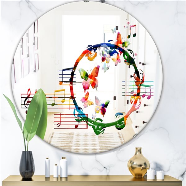 Designart 24-in x 24-in Music Notes III Modern Mirror MIR19835-C24 | RONA