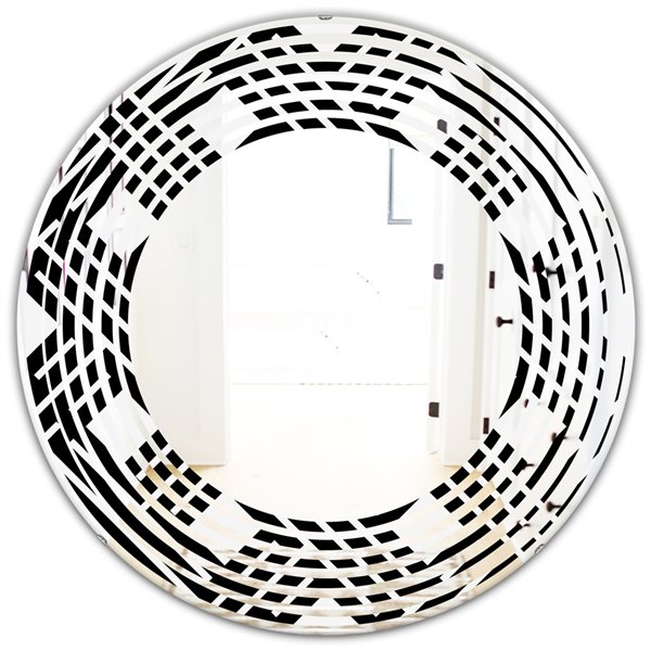 Designart 24-in x 24-in Monochrome Geometric Pattern II Decorative Wall ...