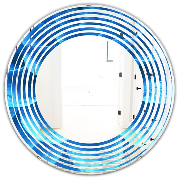 Designart 24-in x 24-in Large Light Blue Flower and Petals Modern Wall ...