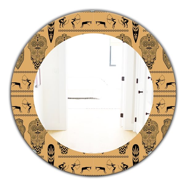 Designart 24-in x 24-in Orange African Decorative Pattern Bohemian and ...