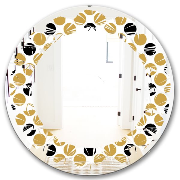 Designart 24-in Gold Polka Dot Modern Round Wall Mirror MIR24608-C3-C24 ...