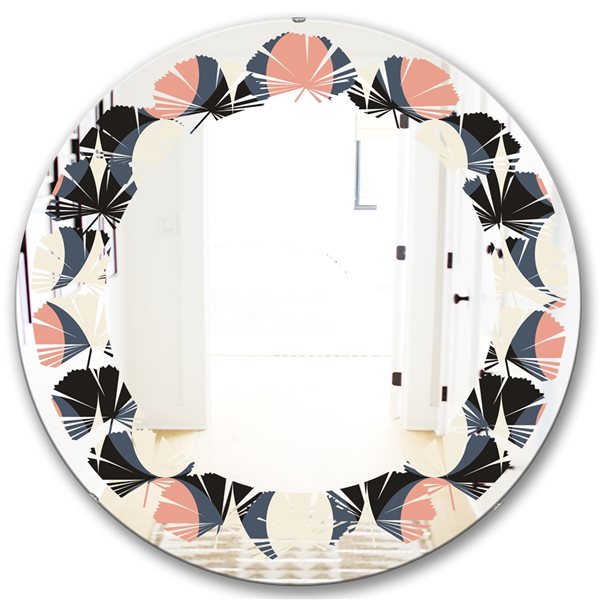 Designart 24-in Multi-Colour Retro Circular II Modern Round Wall Mirror ...