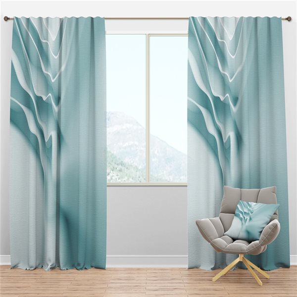 Designart 90-in x 52-in 3D Light Blue Abstract Architecture Blackout ...