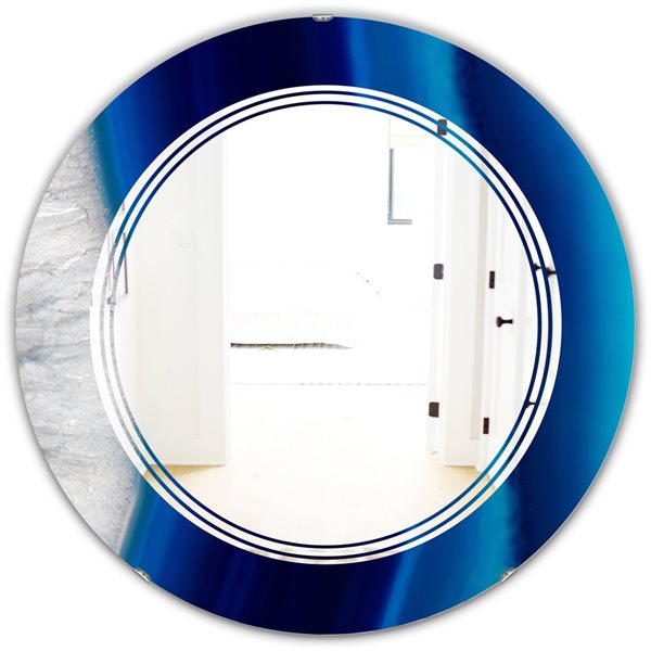 Designart 24-in Blue Crystal Stones Modern Round Mirror MIR16773-C4-C24 ...