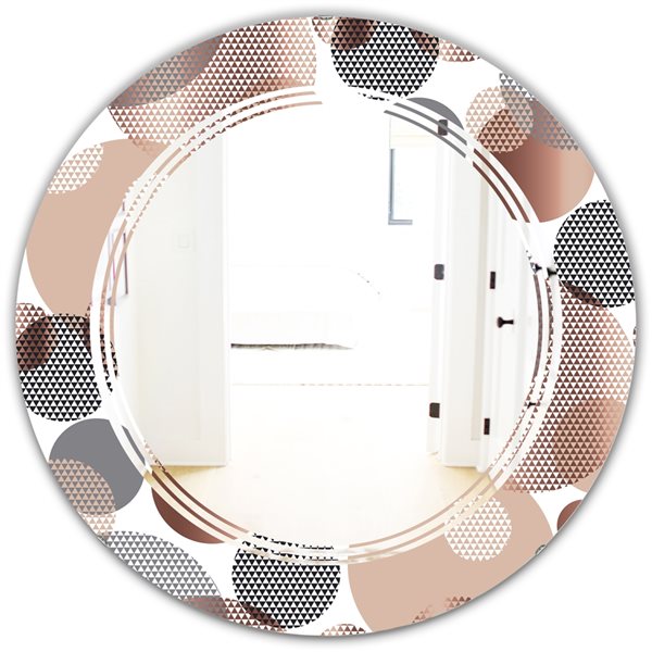 Designart 24-in x 24-in Multi-Colour Circular Geometric XIII Modern ...