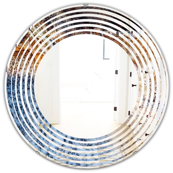 Designart 24-in x 24-in Blue Close Up Modern Round Mirror MIR16804-C2 ...