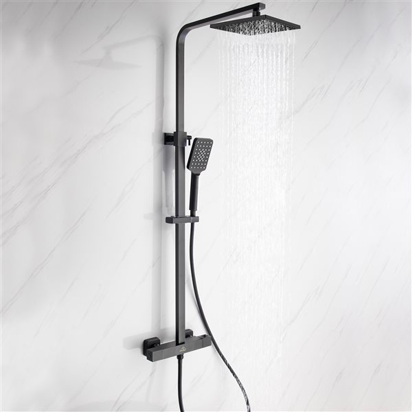 Casainc Matte Black Sliding Shower Bar System | RONA