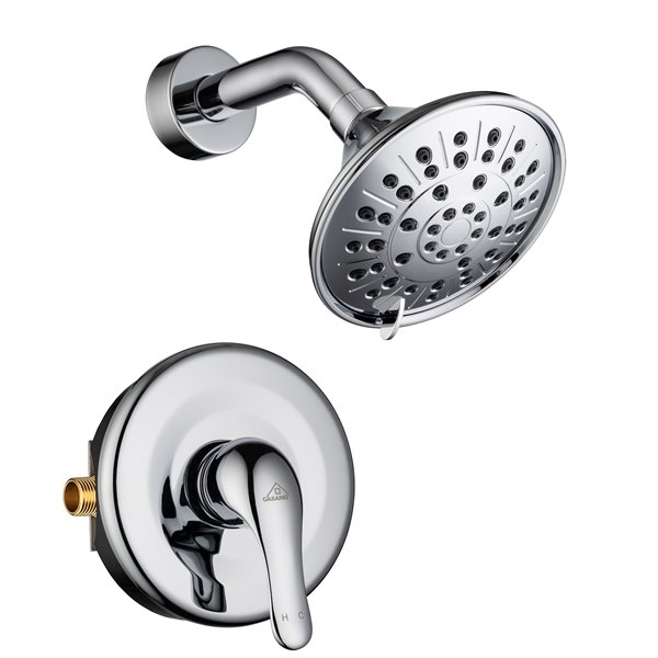 Casainc Polished Chrome Round Wall Mounted Built-in Shower System | RONA