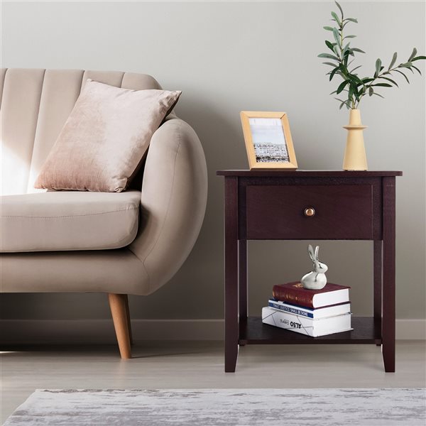 Modern espresso nightstand store