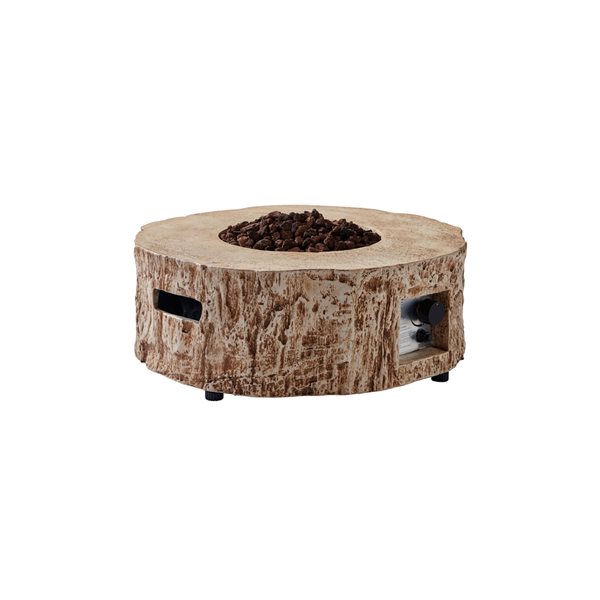 CASAINC 28-in W 30,000-BTU Brown Tree Composite Liquid Propane Fire Pit ...