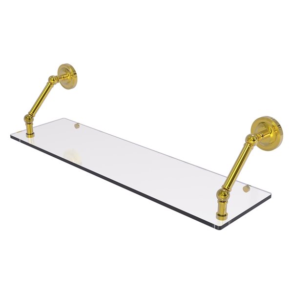 Allied Brass Prestige Regal Polished Brass 30-in Floating Glass Shelf ...