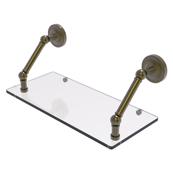 Allied Brass Prestige Regal Antique Brass 18-in Floating Glass Shelf | RONA
