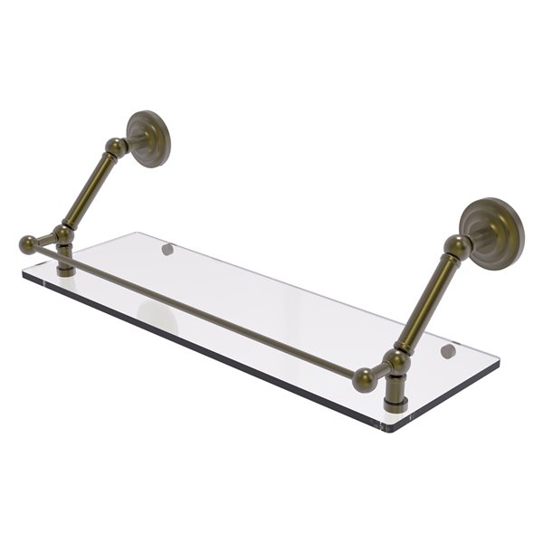 Allied Brass Prestige Que New Antique Brass 24-in Floating Glass Shelf ...