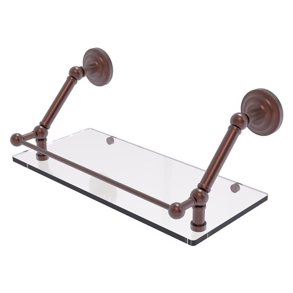 Allied Brass Prestige Que New Antique Copper 18-in Floating Glass Shelf ...