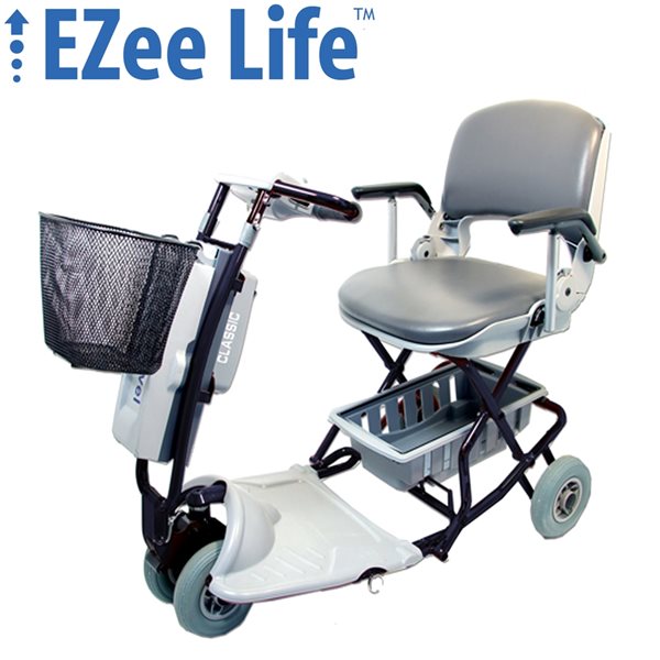 Ezee Life Ezee Classic Black Foldable Mobility Scooter with Basket ...