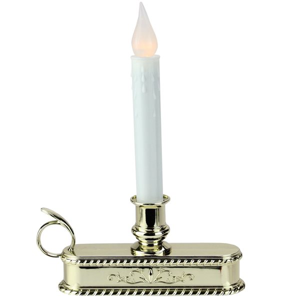 Northlight Pre-Lit White and Gold LED Flickering Christmas Candle Lamp ...