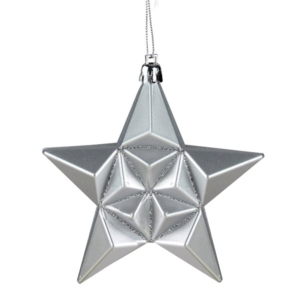 DAK 5-in Silver Splendor Shatterproof Star Christmas Ornaments 30868167 ...