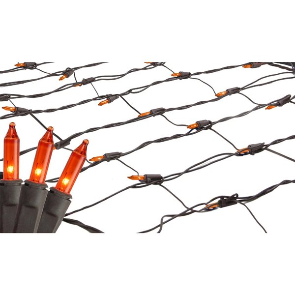 Northlight 2-ft x 8-ft Constant Orange Incandescent Mini Christmas Net ...