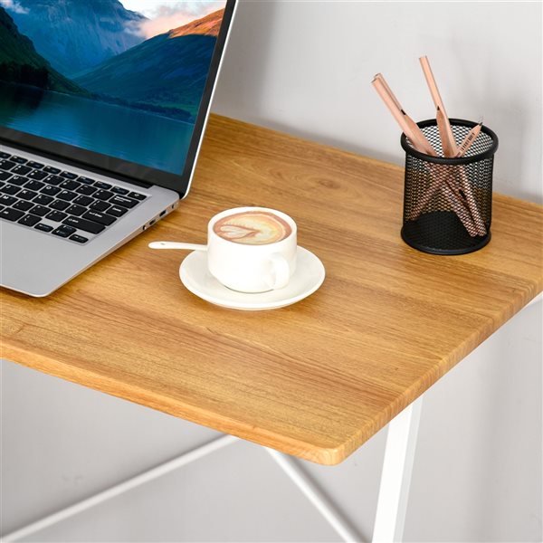 HomCom 41-in Brown/Tan Modern/Contemporary Computer Desk 836-327 | RONA