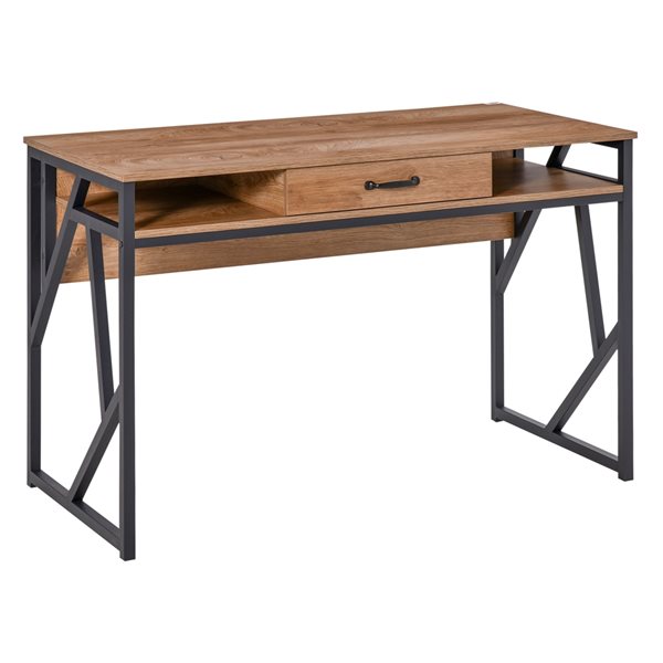 HOMCOM 47.25-in Brown/Tan Modern/Contemporary Writing Desk 836-376 | RONA