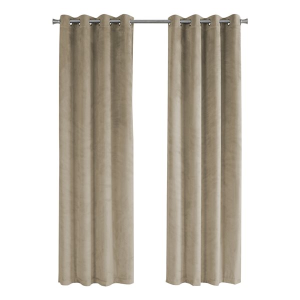 Monarch Specialties Beige Polyester 84-in Room Darkening Interlined ...