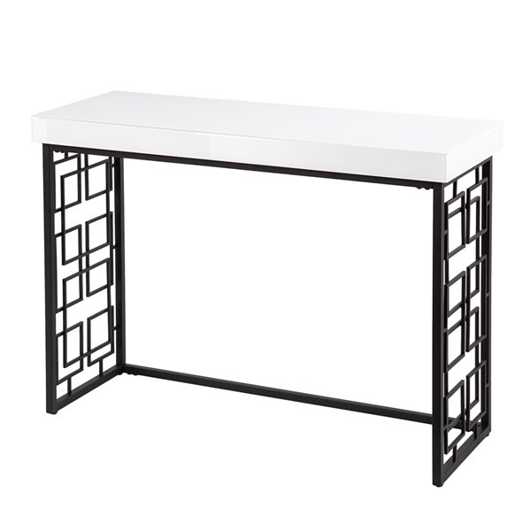 Southern Enterprises Boghu White Glass Casual Console Table ...