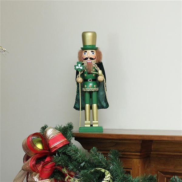 Northlight 15-in Green and Gold Luck of the Irish Christmas Nutcracker ...