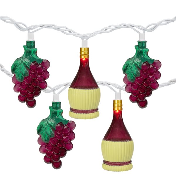 Northlight 10-Count 7.5-ft Grape and Wine Bottle Incandescent Indoor ...