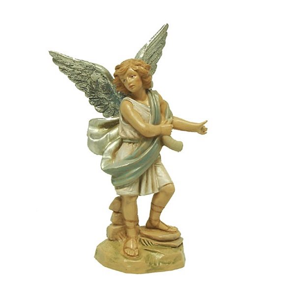Roman 5.75-in Blue and Cream White Hand Painted Raphael Angel Nativity ...