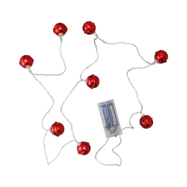 Northlight 8-Count 3-ft Red LED Battery-Operated Indoor/Outdoor Jingle ...