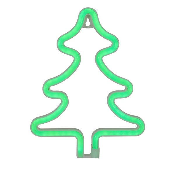 Northlight 9.5-in Green Christmas Tree LED Neon Style Window Silhouette ...
