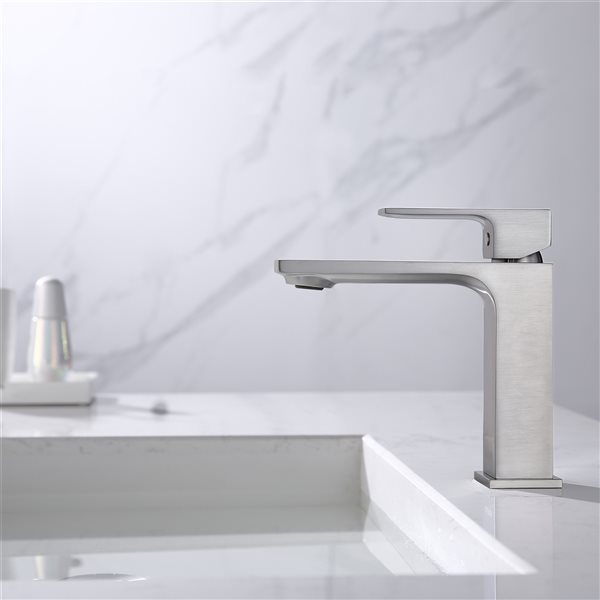 Clihome Brushed Chrome 1-Handle Single Hole WaterSense Labelled ... Clihome Brushed Chrome 1-Handle Single Hole WaterSense Labelled ...