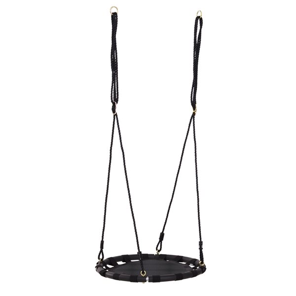 HOMCOM 23.5-in Black Outdoor Round Tree Hanging Swing Platform 84A-094 ...